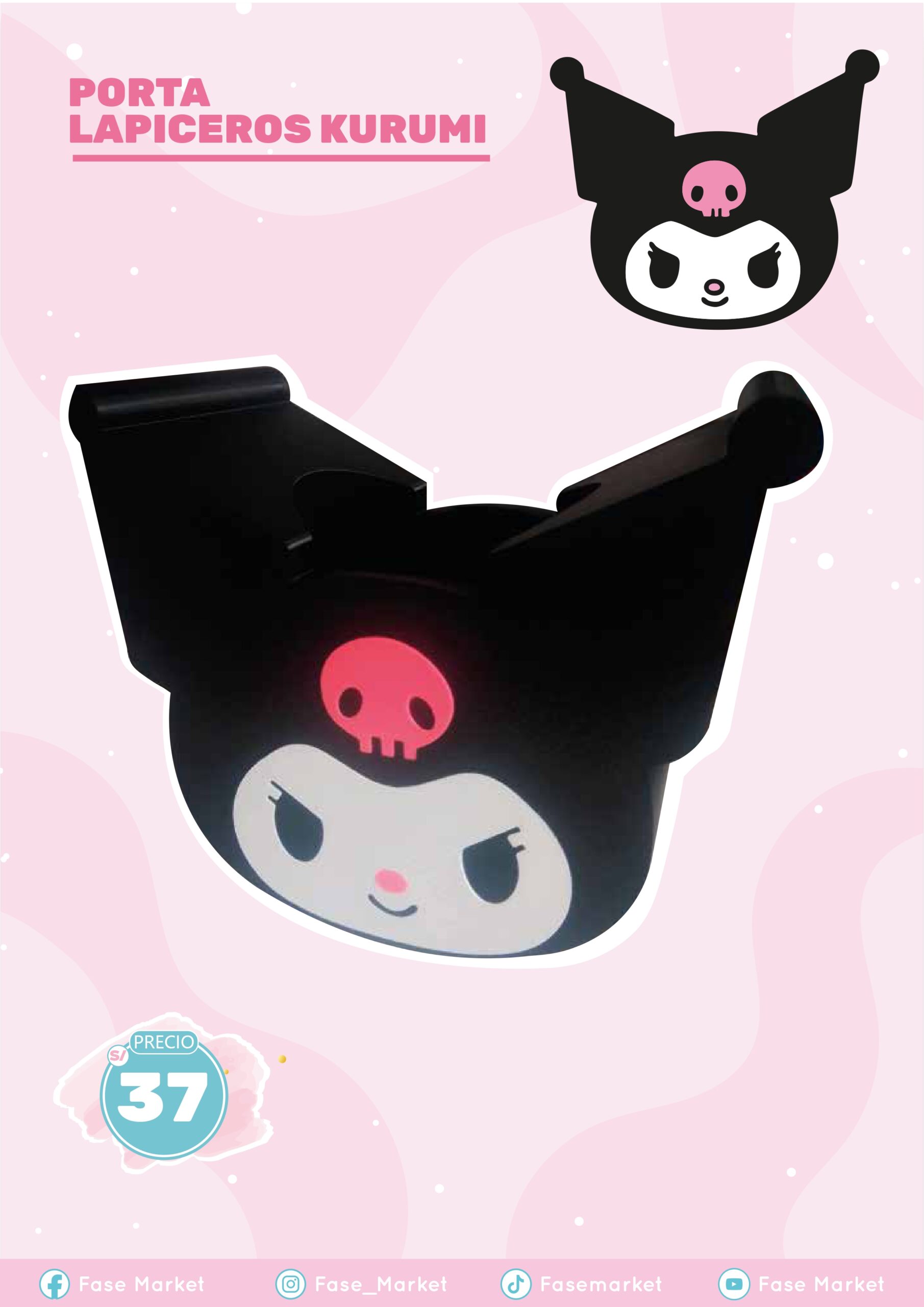 Porta lapicero Kuromi | Fase Market - Tus logros, nuestros éxitos!